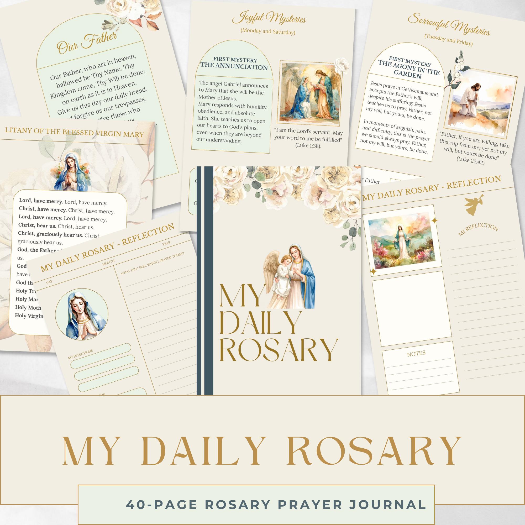 Catholic Rosary Journal, Mysteries of the Rosary, Rosary Prayer Cards ...