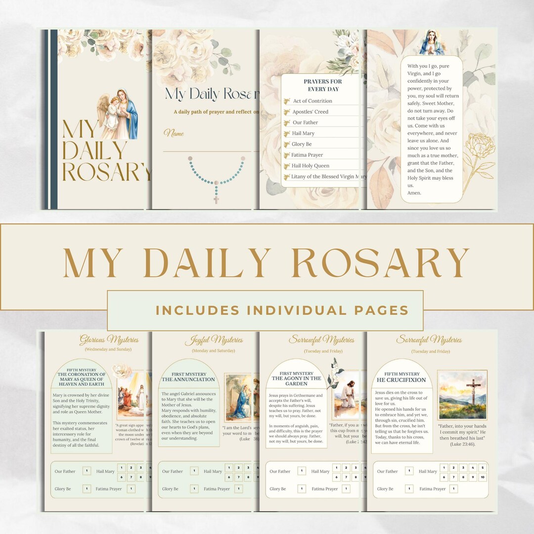 Catholic Rosary Journal, Mysteries of the Rosary, Rosary Prayer Cards ...