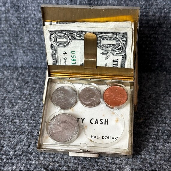 Vintage 1950s metal change purse original box money c… - Gem