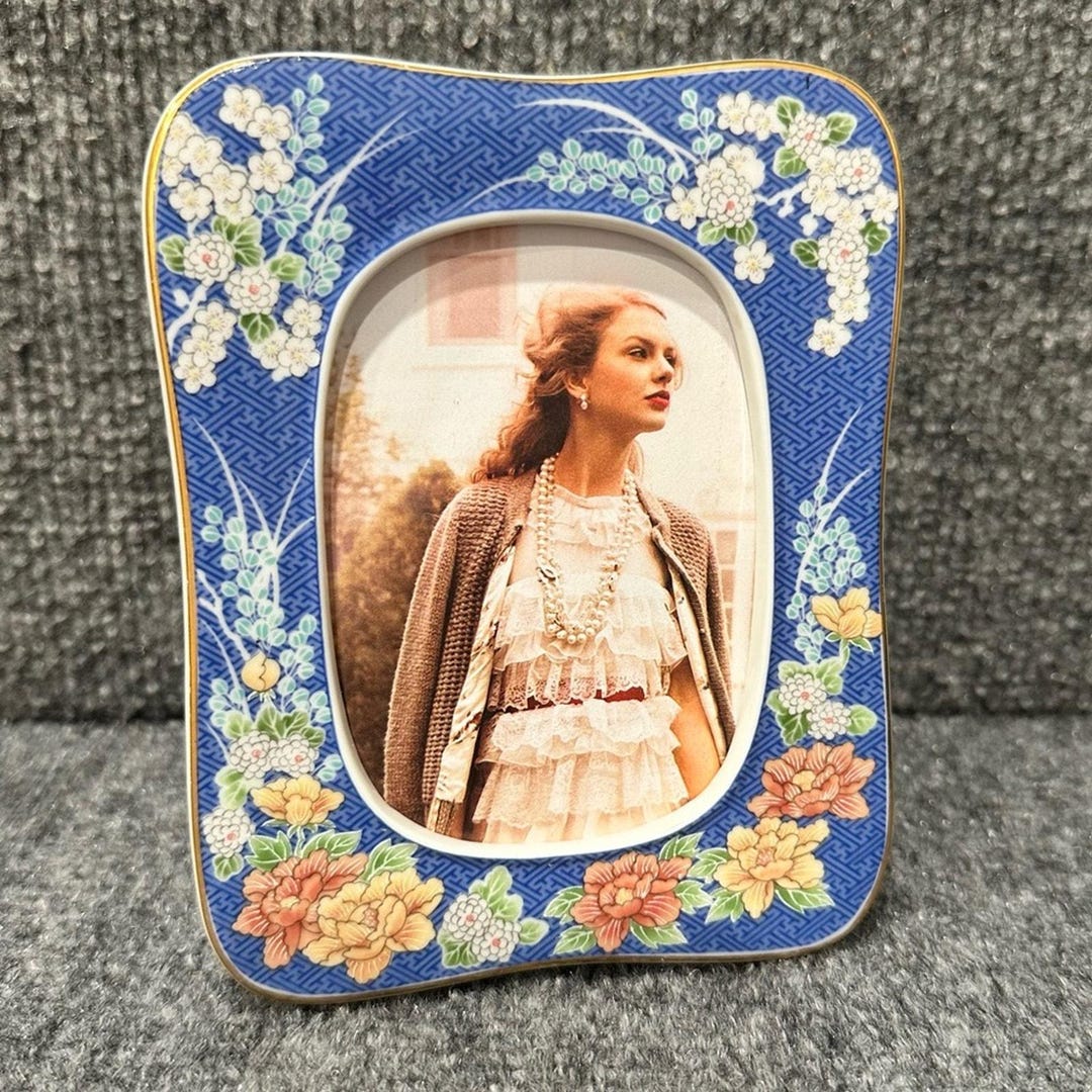 Vintage Takahashi Echo Ceramic Picture Frame 3x5 Free Standing Blue Floral 1980 - Etsy