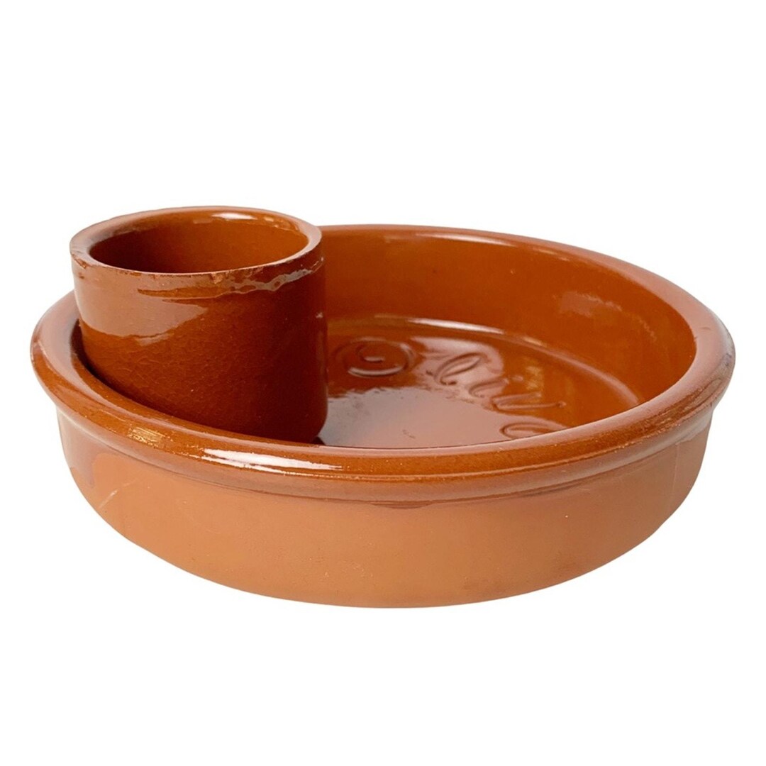 Artisan Pottery Olive Serving Dish Terracotta Platter With Pit Holder ...