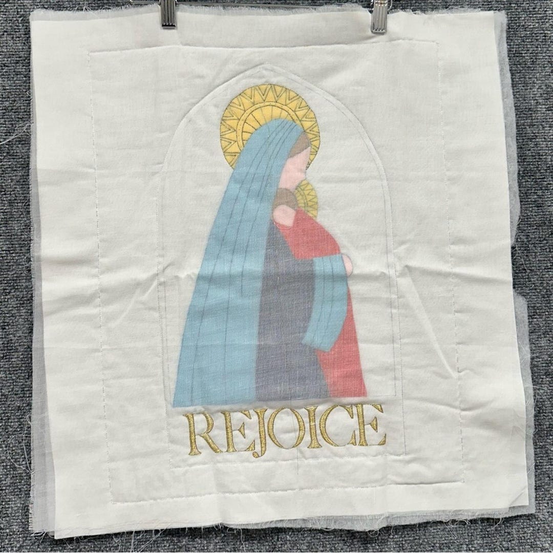 Bucilla Madonna and Child REJOICE Started Quilt Wall Hanging Kit ...