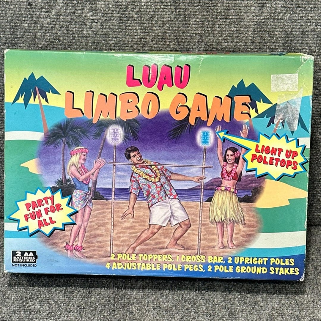 Vintage Luau Limbo Game With Light up Poles Tiki Party Kit NIB ...