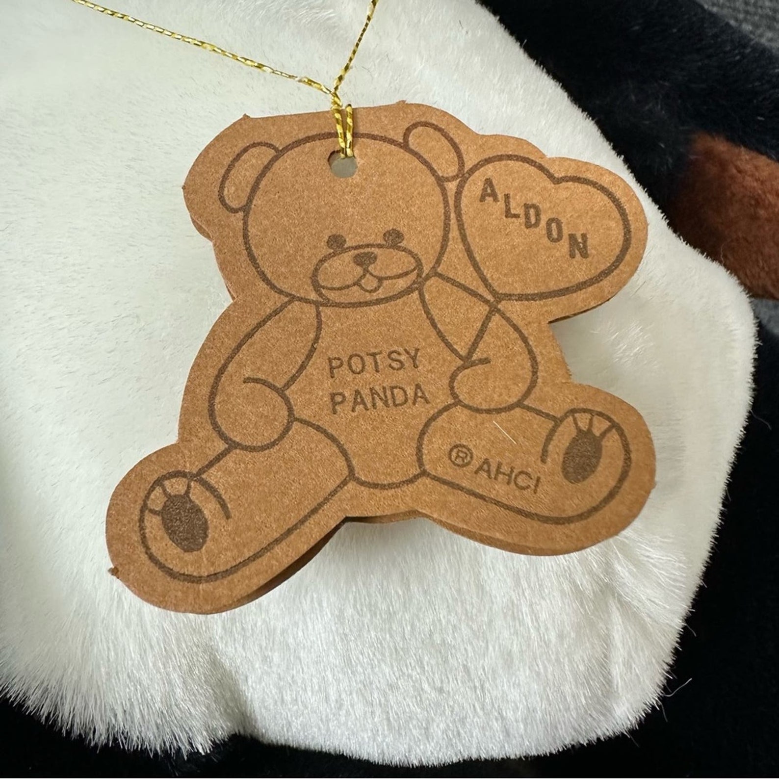 Vintage Aldon Heart Plush Potsy Panda Bear Made in Korea 12 Deadstock ...