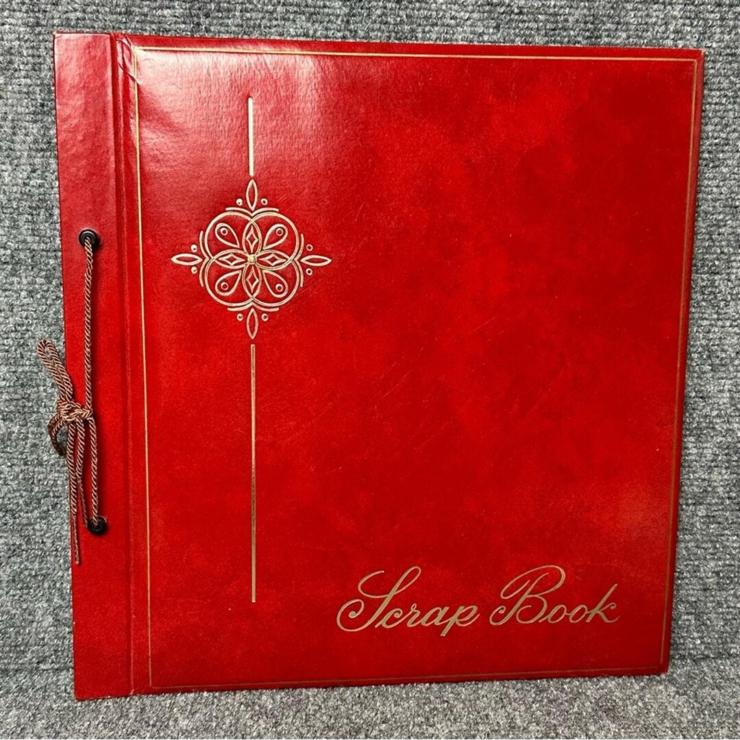 Vintage 1960s Scrapbook Album Red Gold Lettering 12x13 - Etsy