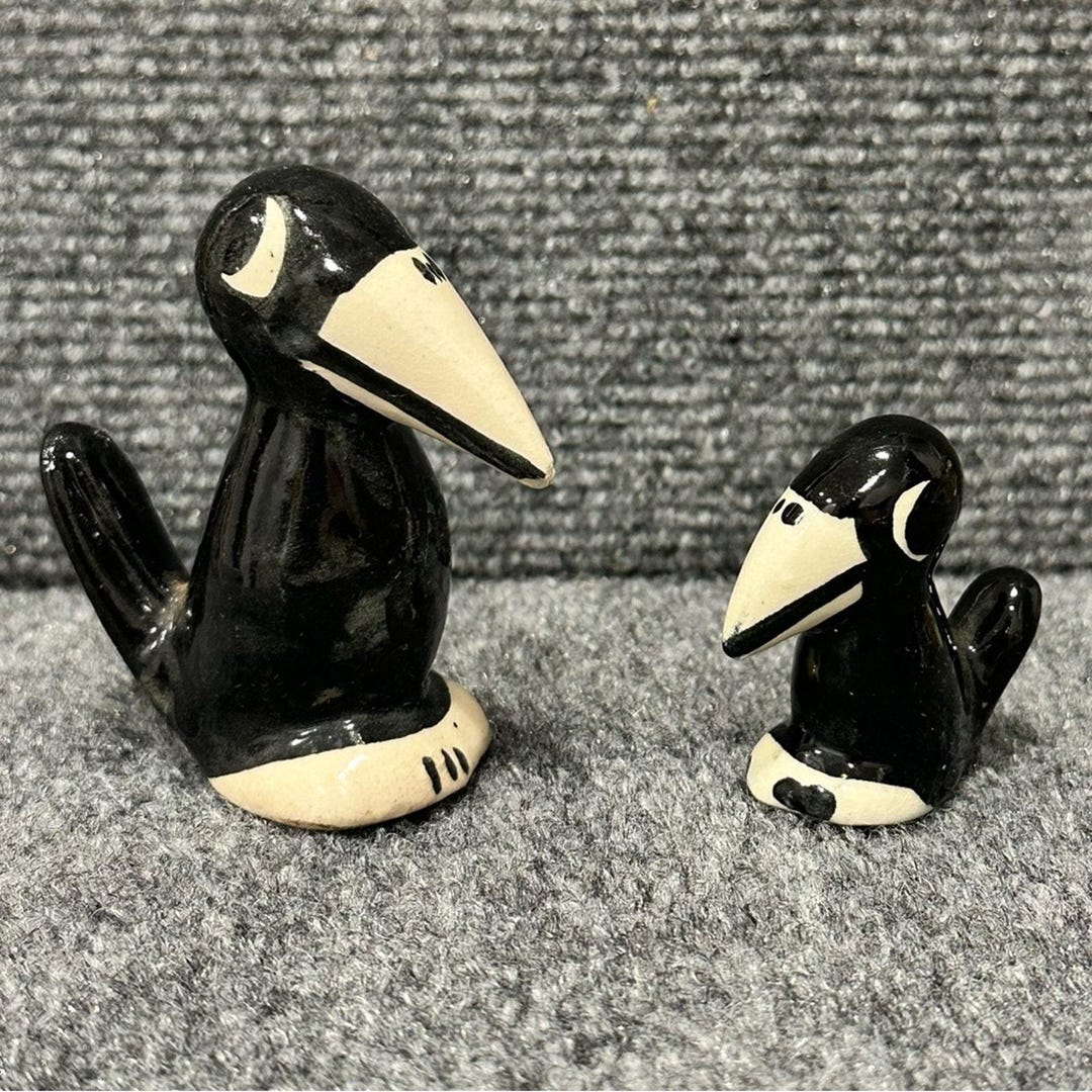 Vintage Pottery Magpies Crows Rio Hondo Heckle and Jeckle Figurines 3 ...
