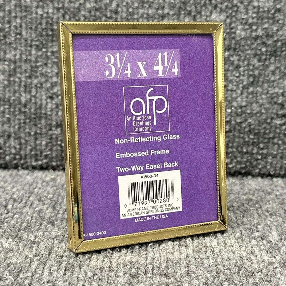 Vintage Gold Tone Embossed Picture Frame Easel Two Way 3.25x4.25 Mid ...