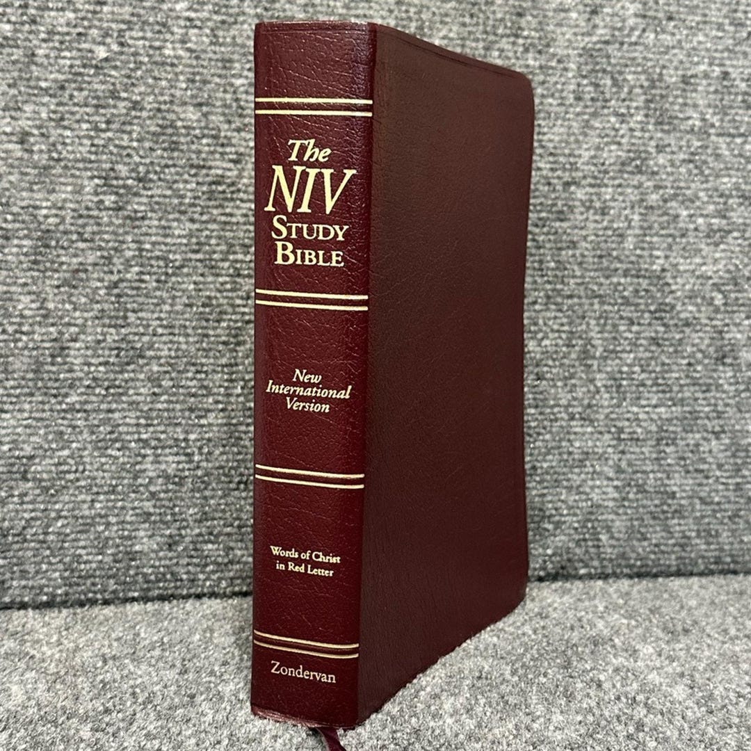 Zondervan 10th Anniversary Edition NIV Study Bible Red Letter Leather ...