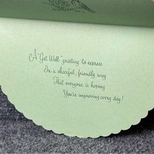 Vintage GET WELL Greeting Card Birds Robin Quality Crest Crescent Shape ...