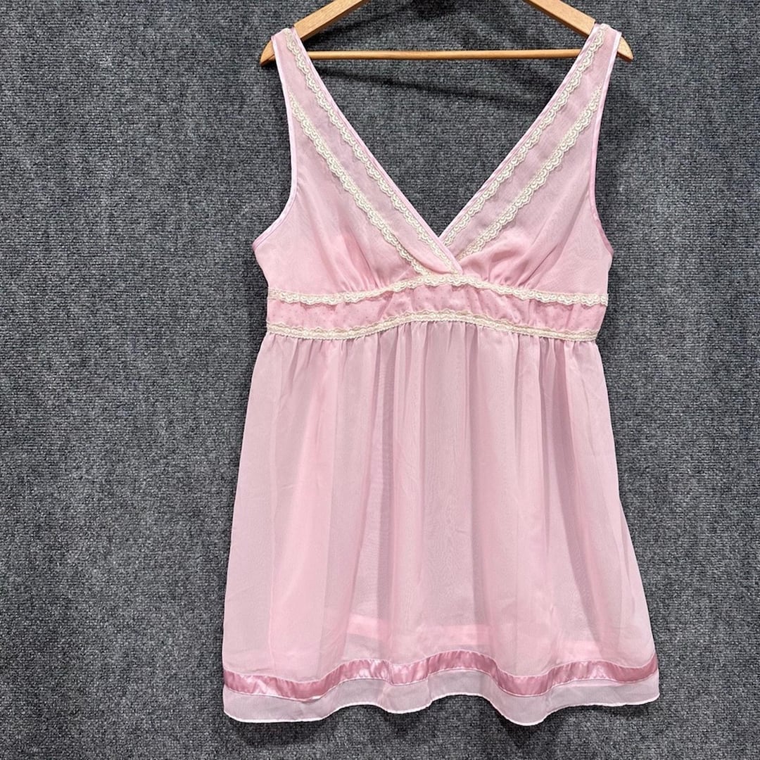 Cato Babydoll Nightgown LARGE Baby Pink Coquette Girl Pastel Soft Girl ...