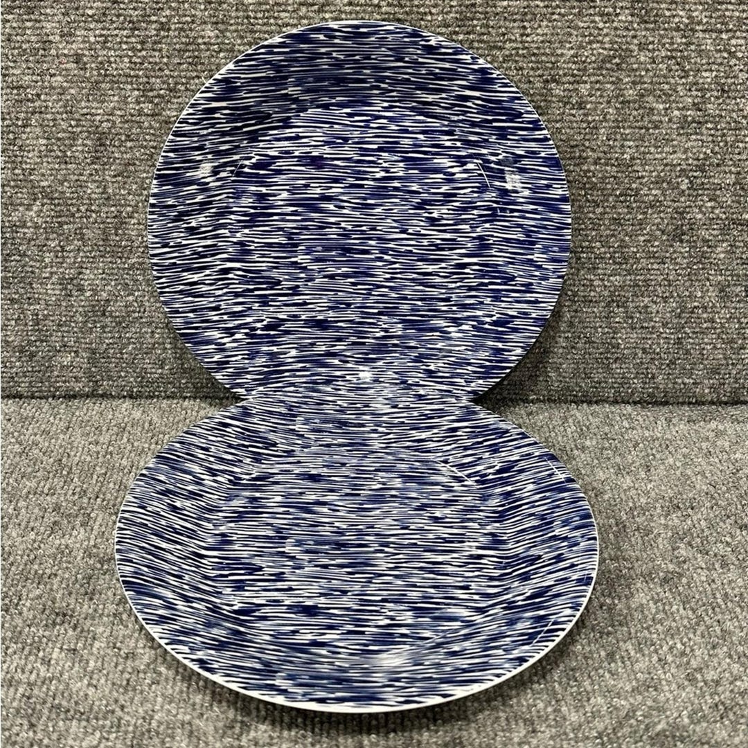 Royal Doulton Pacific 9” Plates Navy Blue Set of 2 Bread Salad Nautical ...