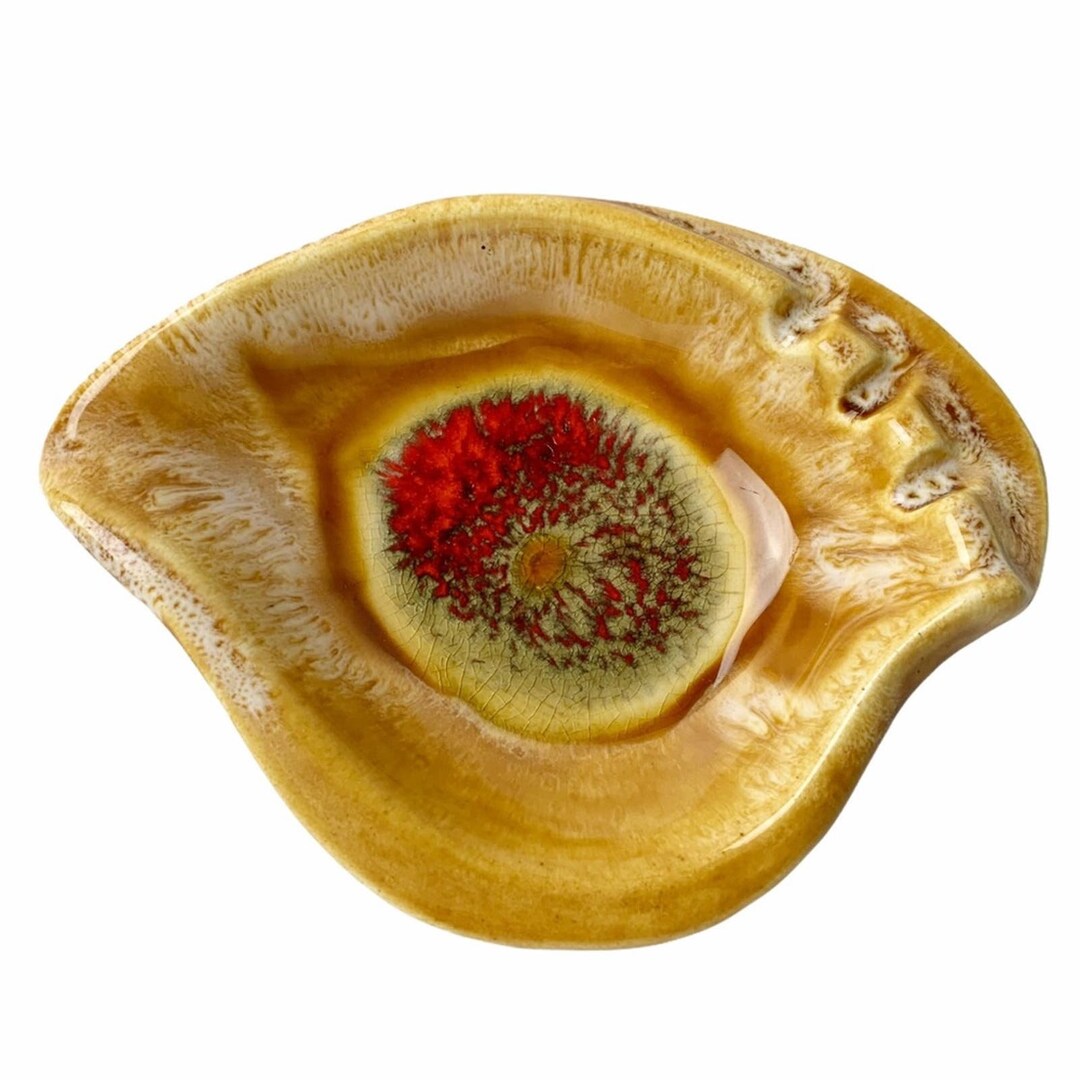 Vintage Wade MCM Ashtray Pottery Drip Glaze Ceramic Trinket Dish Tray ...