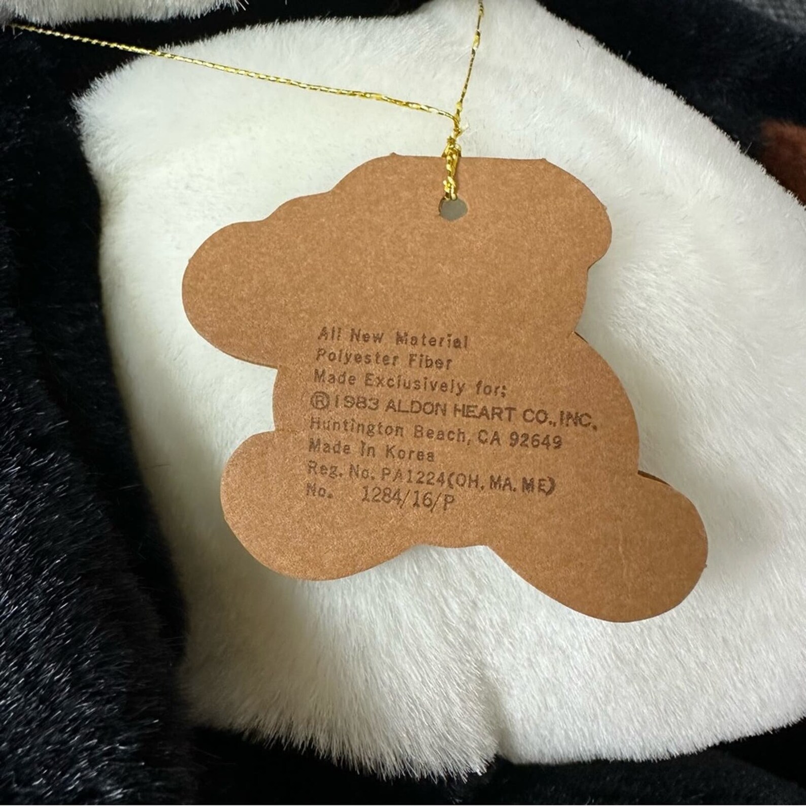 Vintage Aldon Heart Plush Potsy Panda Bear Made in Korea 12 Deadstock ...