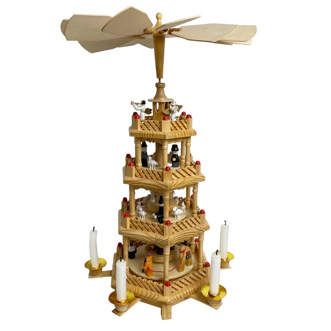 Vintage German Christmas Pyramid Spinning Nativity Carousel - Etsy