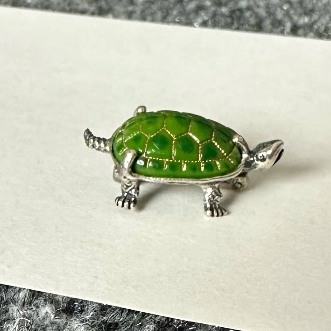 Vintage Beaucraft Sterling Silver Turtle Brooch Green Enameled 1” - Etsy