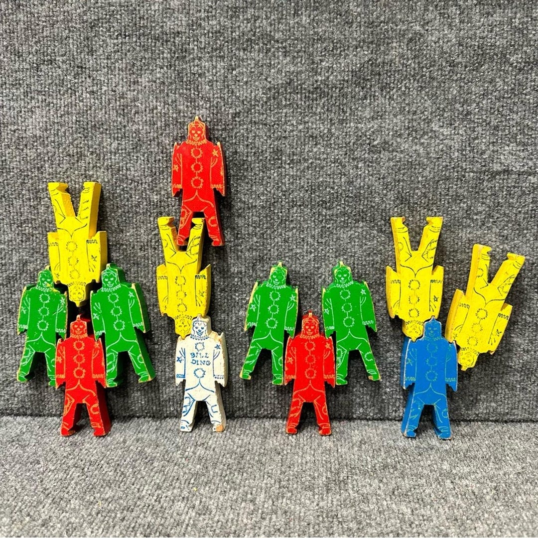 Vintage Wooden Bill Ding Building Blocks Set of 13 Circa 1940s ...