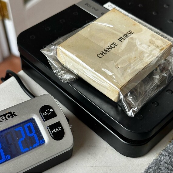 Vintage 1950s metal change purse original box money c… - Gem