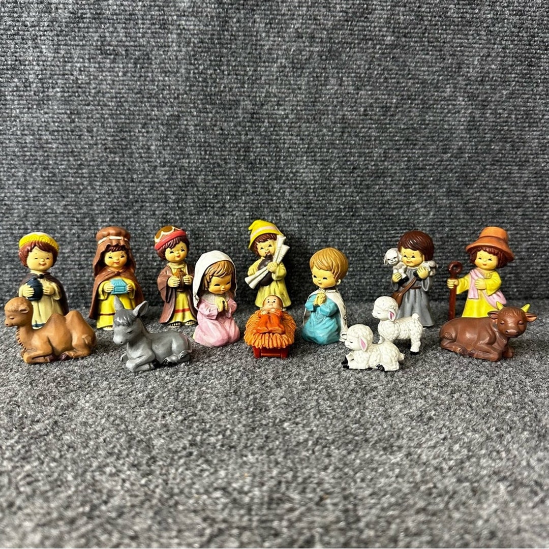 Vintage Enesco Nativity Set 14 Piece With Original Open Box Christmas ...