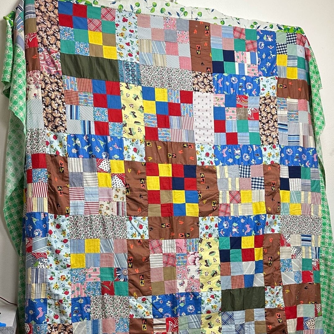 Antique Quilt Topper Patchwork Pattern Unfinished 6x6.5 - Etsy