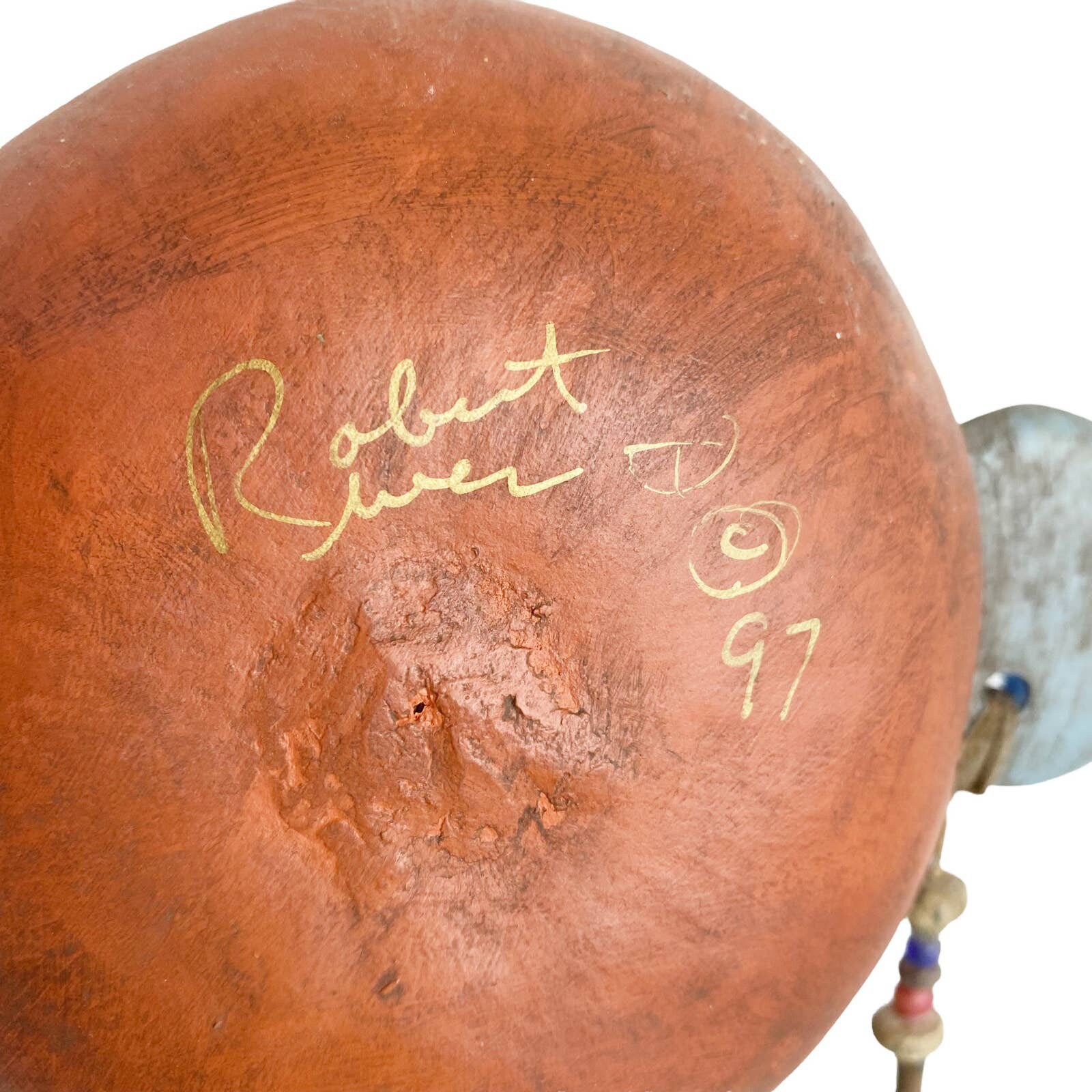 RARE Vintage Robert Rivera Gourd Art Standing Mudhead Spirit - Etsy