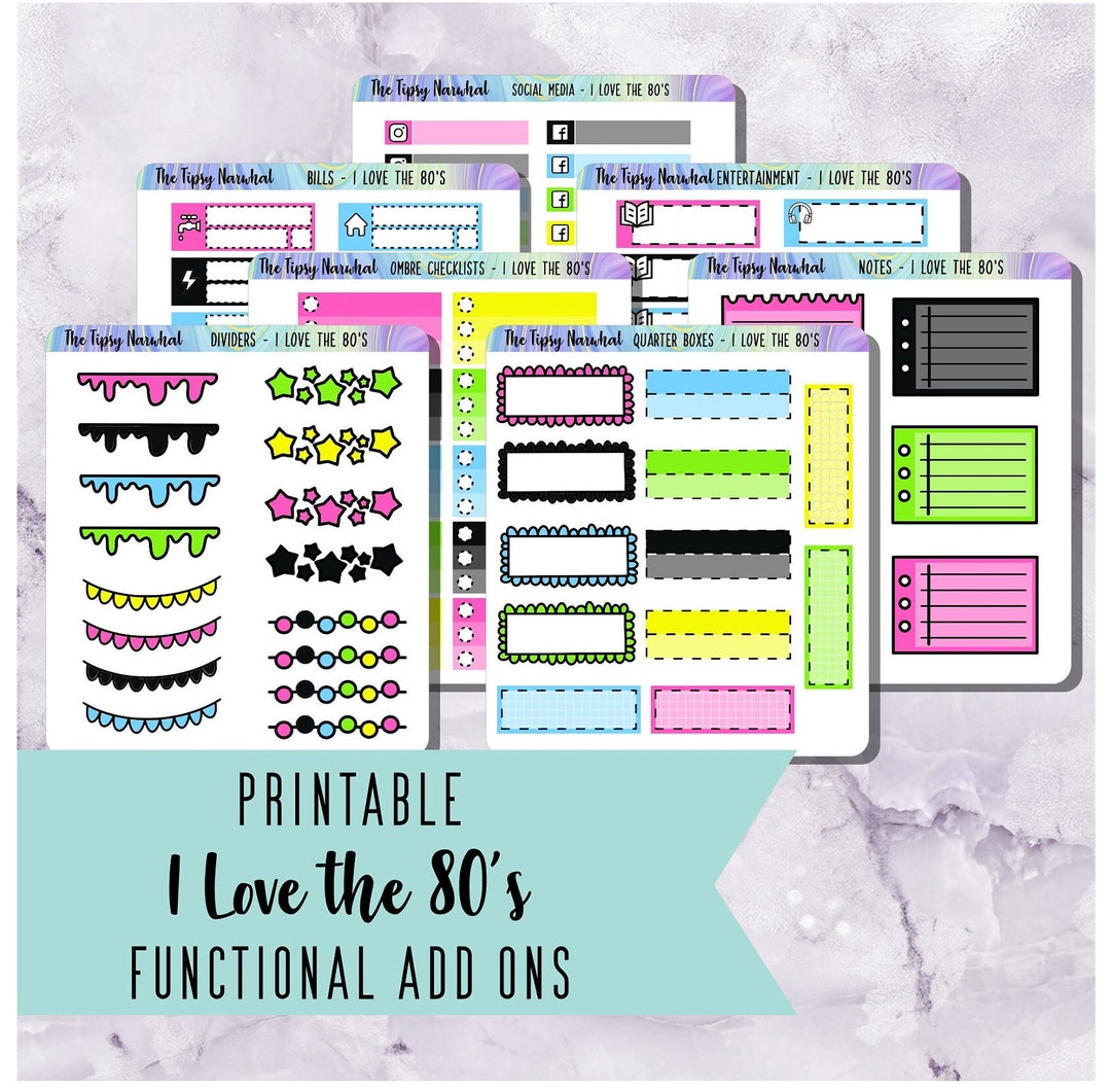 Printable Functional Stickers, Planner Stickers, Digital Download ...
