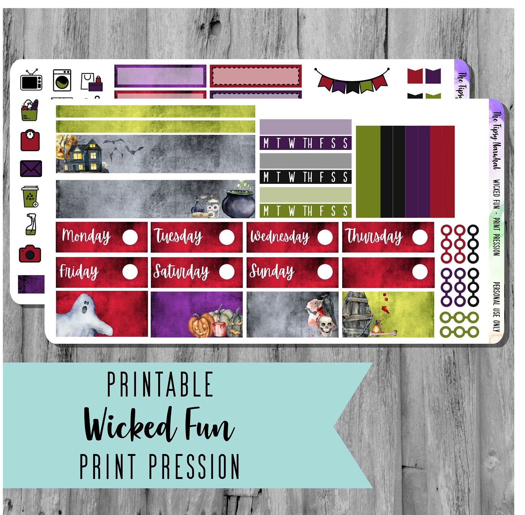 Calendars & Planners Paper Cute Print Pression Weeks and B6 Spooky ...