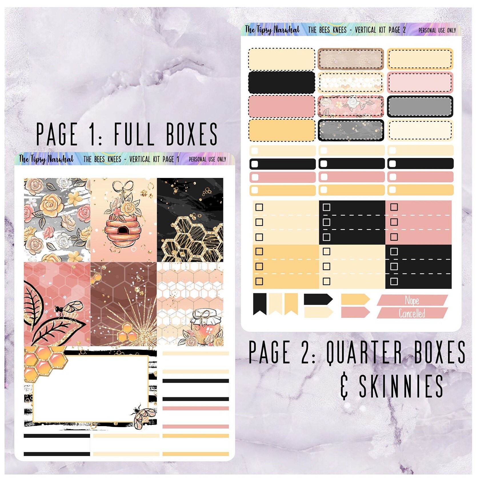 Printable Planner Sticker Kit, Digital Download, Vertical Planner, Erin ...