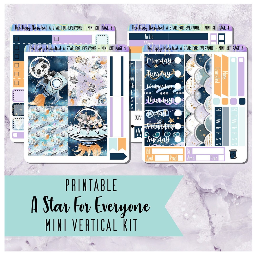 Printable Mini Vertical Sticker Kit A Star for Everyone - Etsy