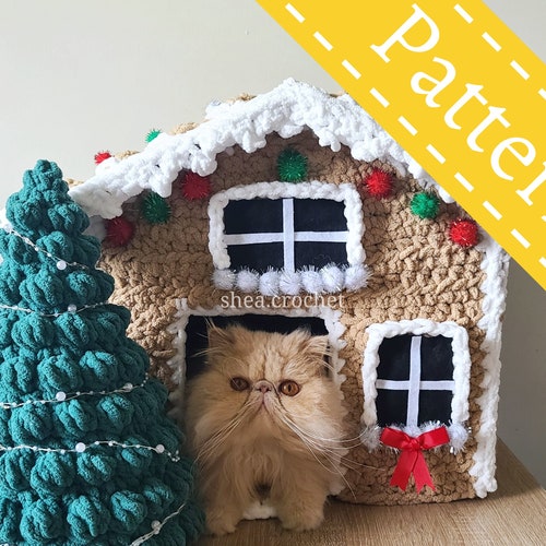 Gingerbread Cat House Crochet Pattern PDF File Beginner - Etsy