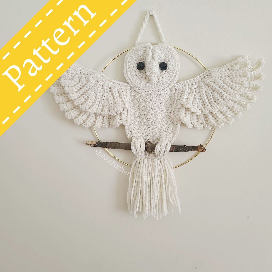 Barn Owl Wall Hanging Crochet Pattern PDF File | Etsy