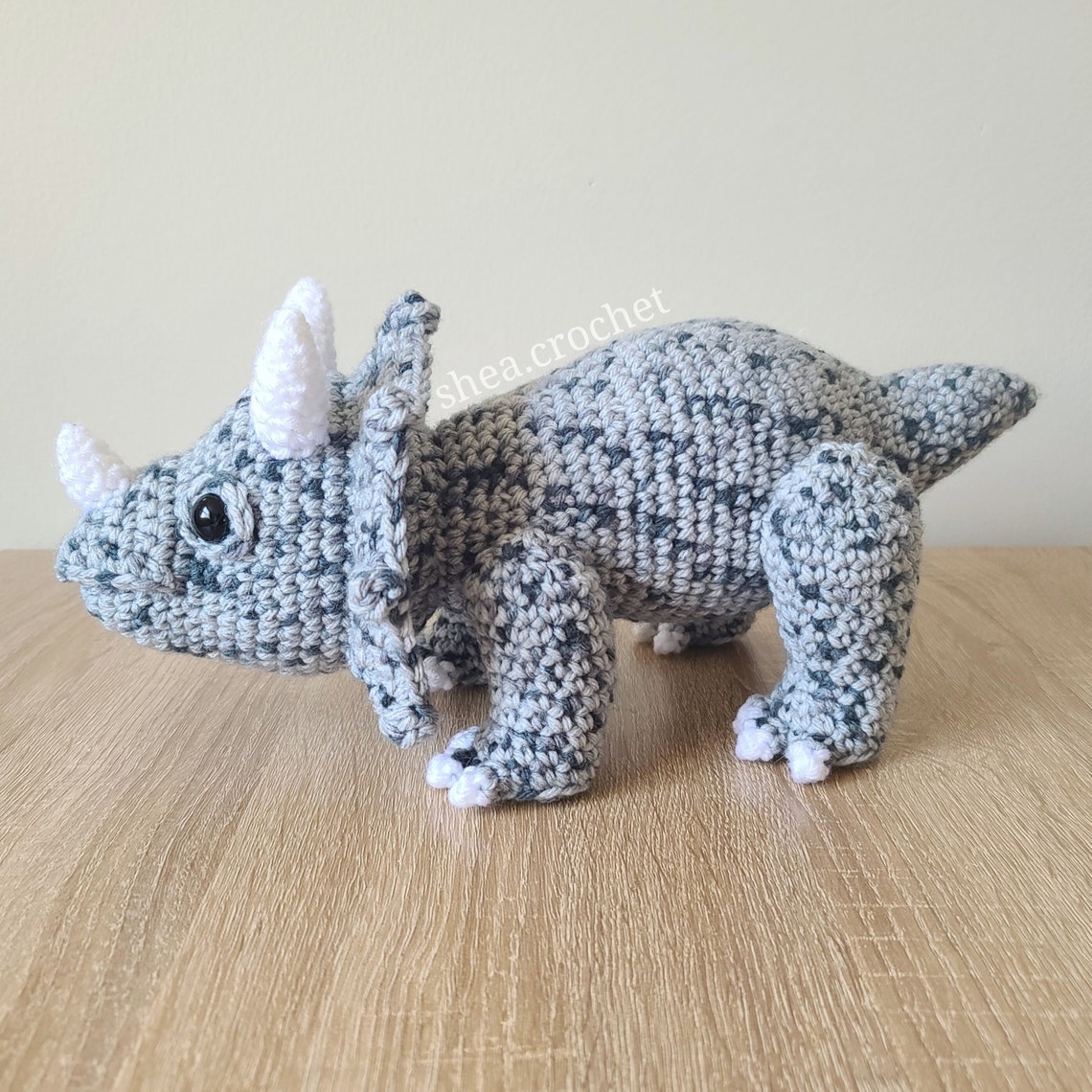Triceratops Crochet Pattern PDF File Beginner Friendly - Etsy