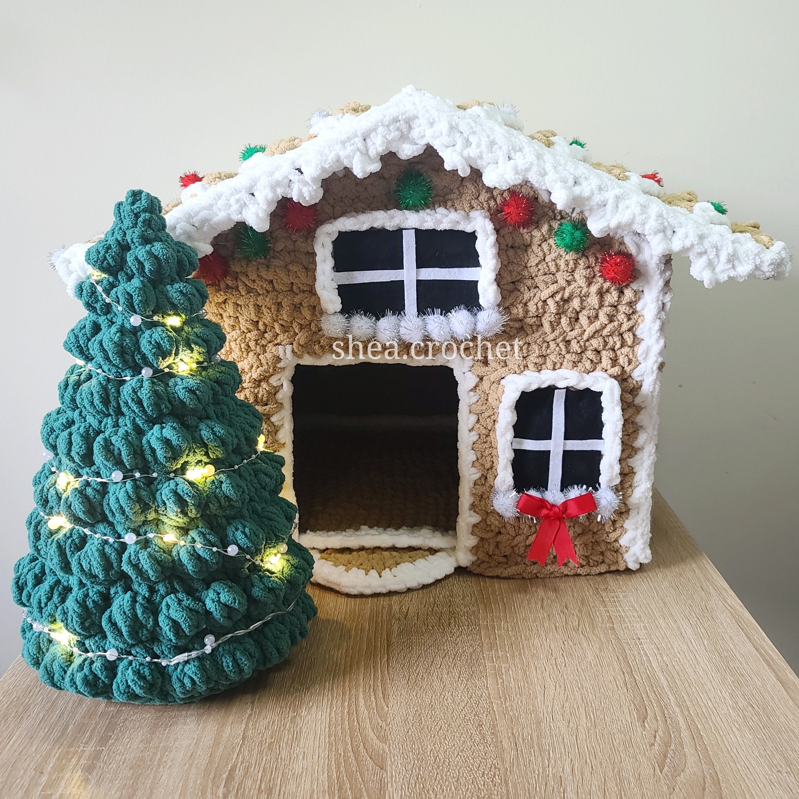 Gingerbread Cat House Crochet Pattern - PDF File - Beginner Friendly - Etsy