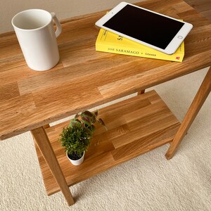 Oak End Table, Solid Oak Side Table, Narrow End Table, Couch Table ...