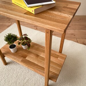Oak End Table, Solid Oak Side Table, Narrow End Table, Couch Table ...