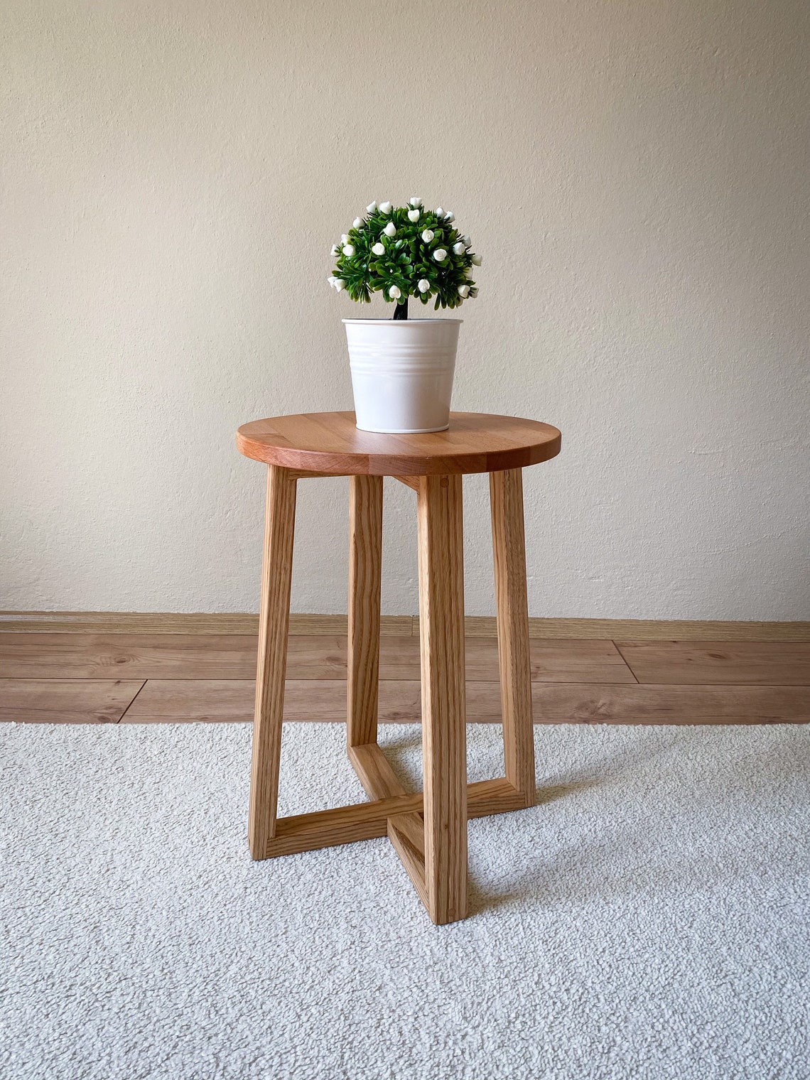 Wooden Stool Handmade Round Stool Side Table Bedside Table - Etsy