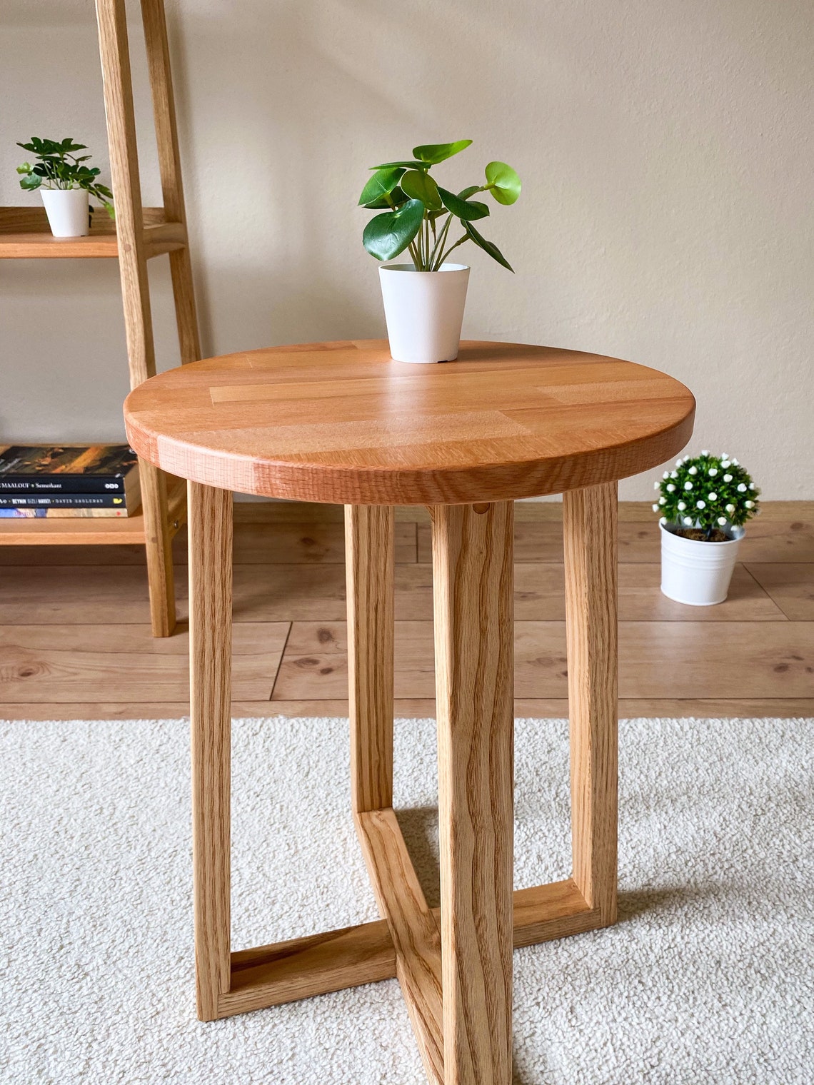 Wooden Stool Handmade Round Stool Side Table Bedside Table - Etsy UK