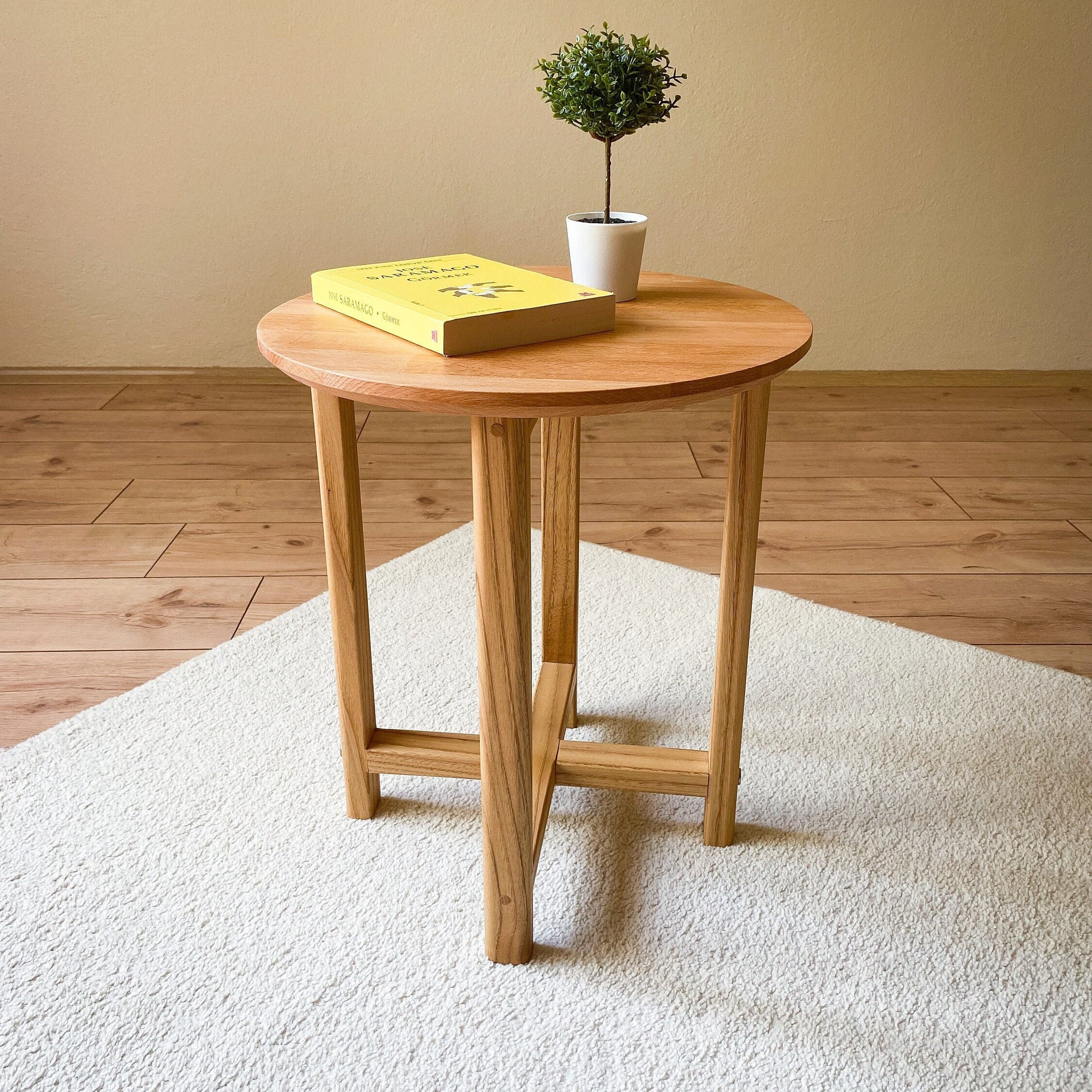 Side Table Small Coffee Table Wooden End Table Handmade Round Side Table Bedside Table Etsy