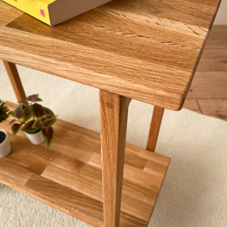 Oak End Table, Solid Oak Side Table, Narrow End Table, Couch Table ...