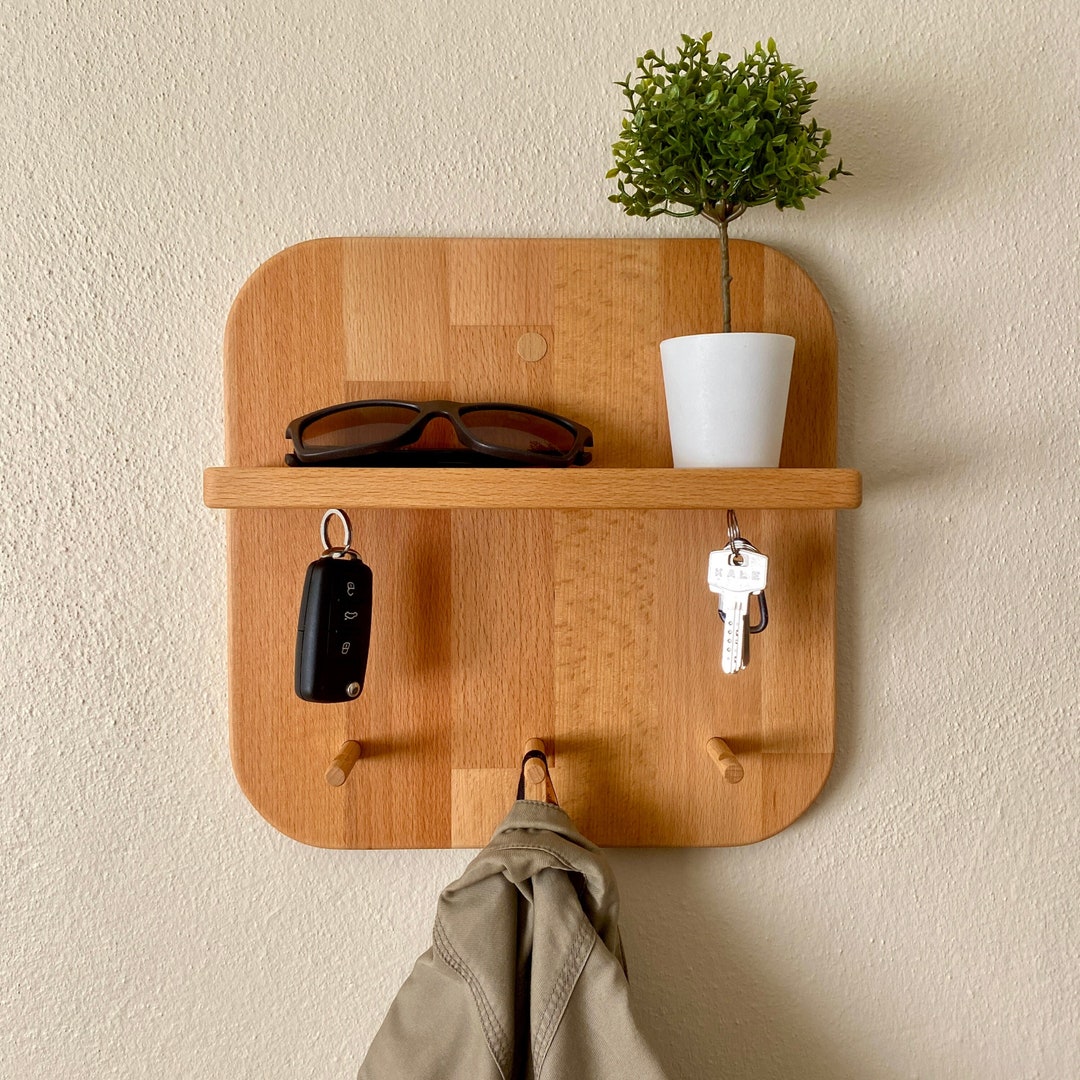Entryway Organizer, Coat Rack Wall Mount, Key Holder With Shelf ...