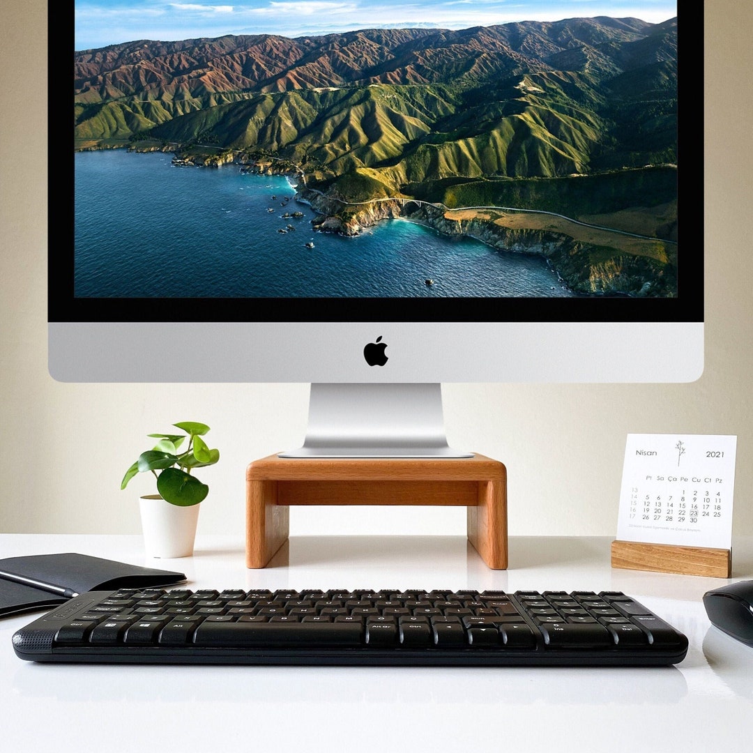 Monitor Stand, Wooden Imac Stand, Display Stand, Monitor Riser, Imac ...