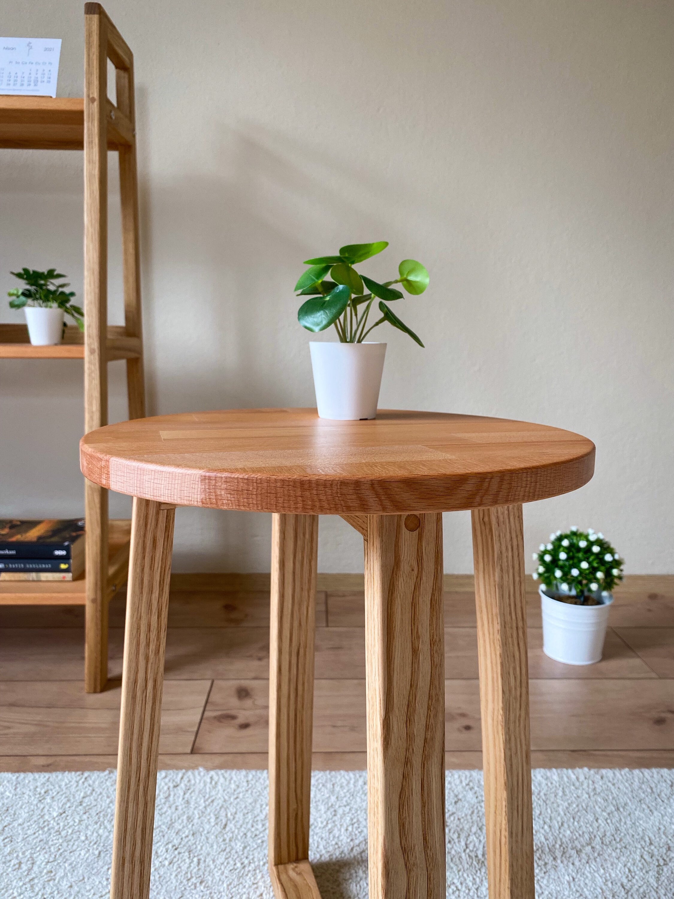 Wooden Stool Handmade Round Stool Side Table Bedside Table - Etsy UK
