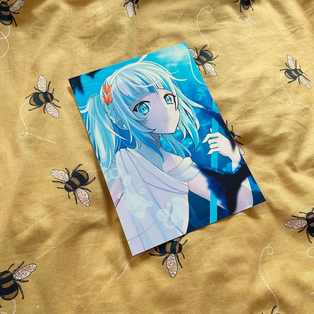 A5 Imprimir Gawr Gura Hololive Fanart Art Artwork VTuber - Etsy México