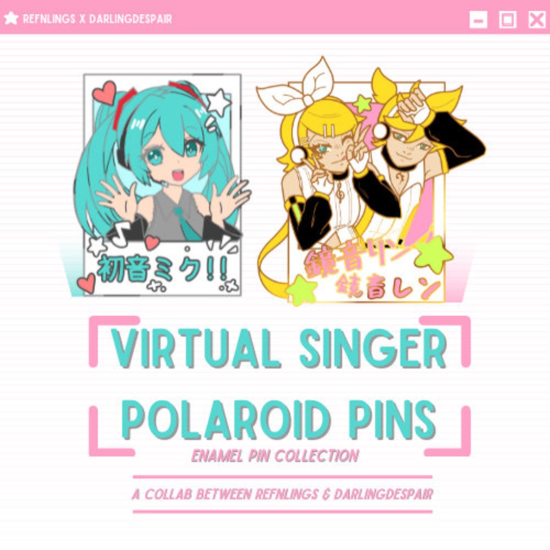 Virtual Singer Polaroid Pins Hatsune Miku Kagamine Rin Len Vocaloid ...