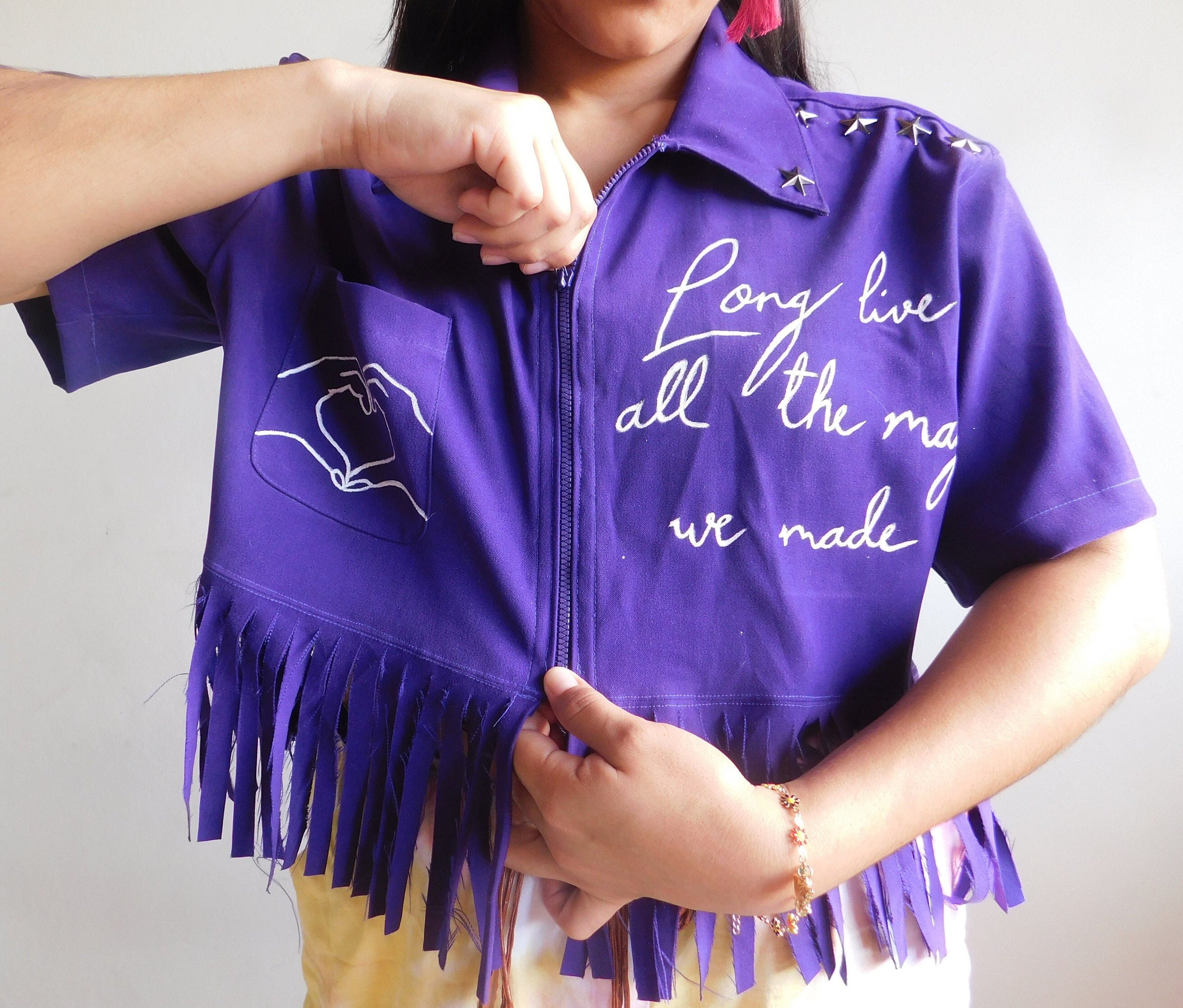 Taylor Swift Purple Fringe Jacket Speak Now Inspo - Etsy
