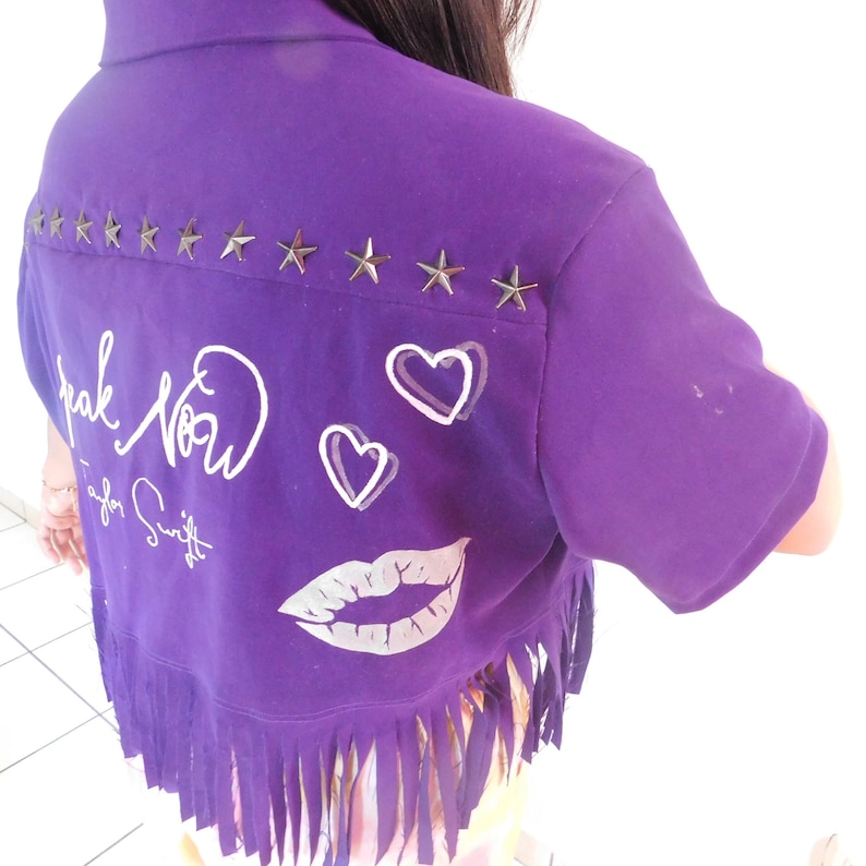 Taylor Swift Purple Fringe Jacket Speak Now Inspo - Etsy