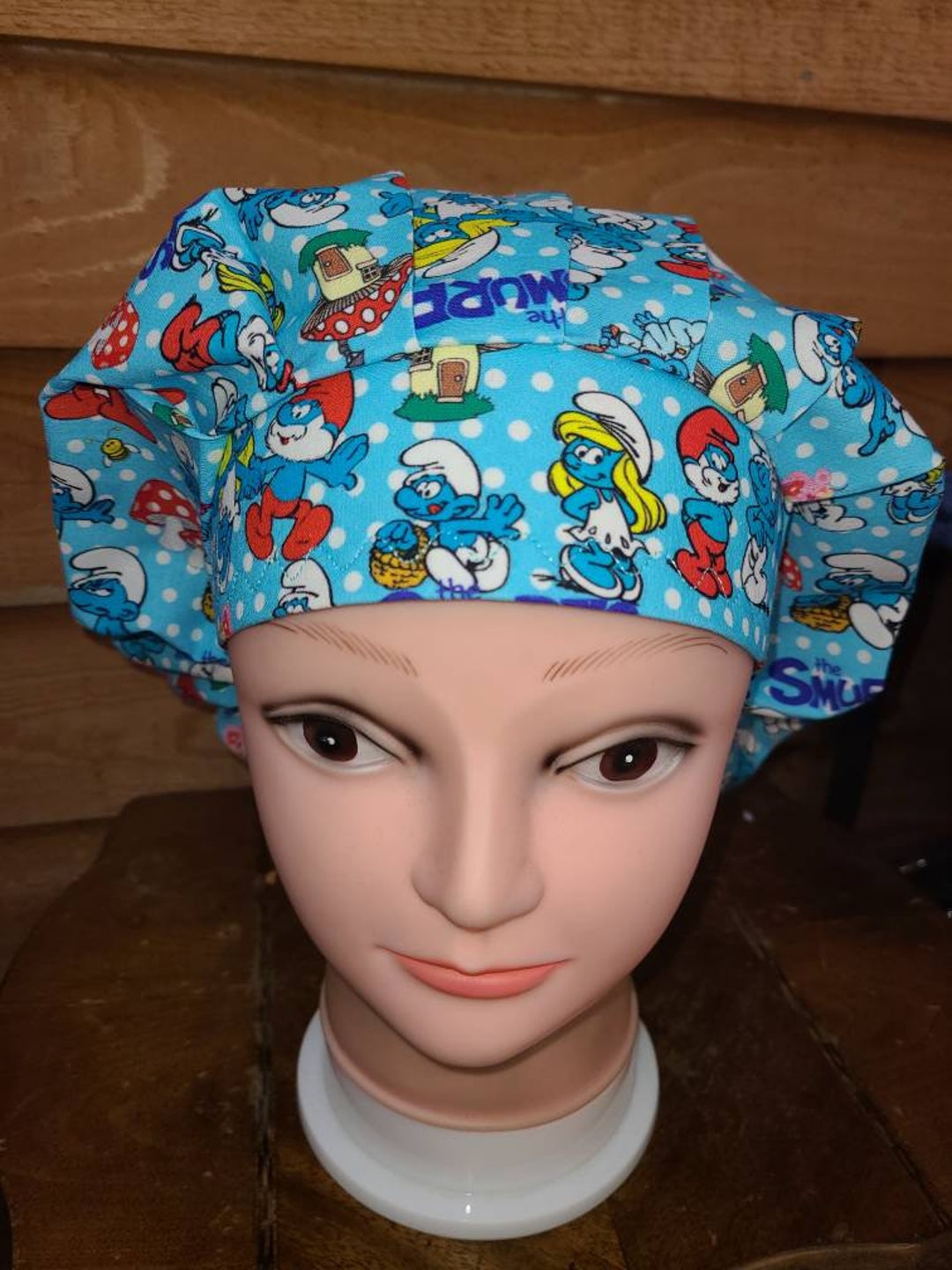 80s Blue Cartoon Surgical Scrub Bouffant Hat - Etsy Australia
