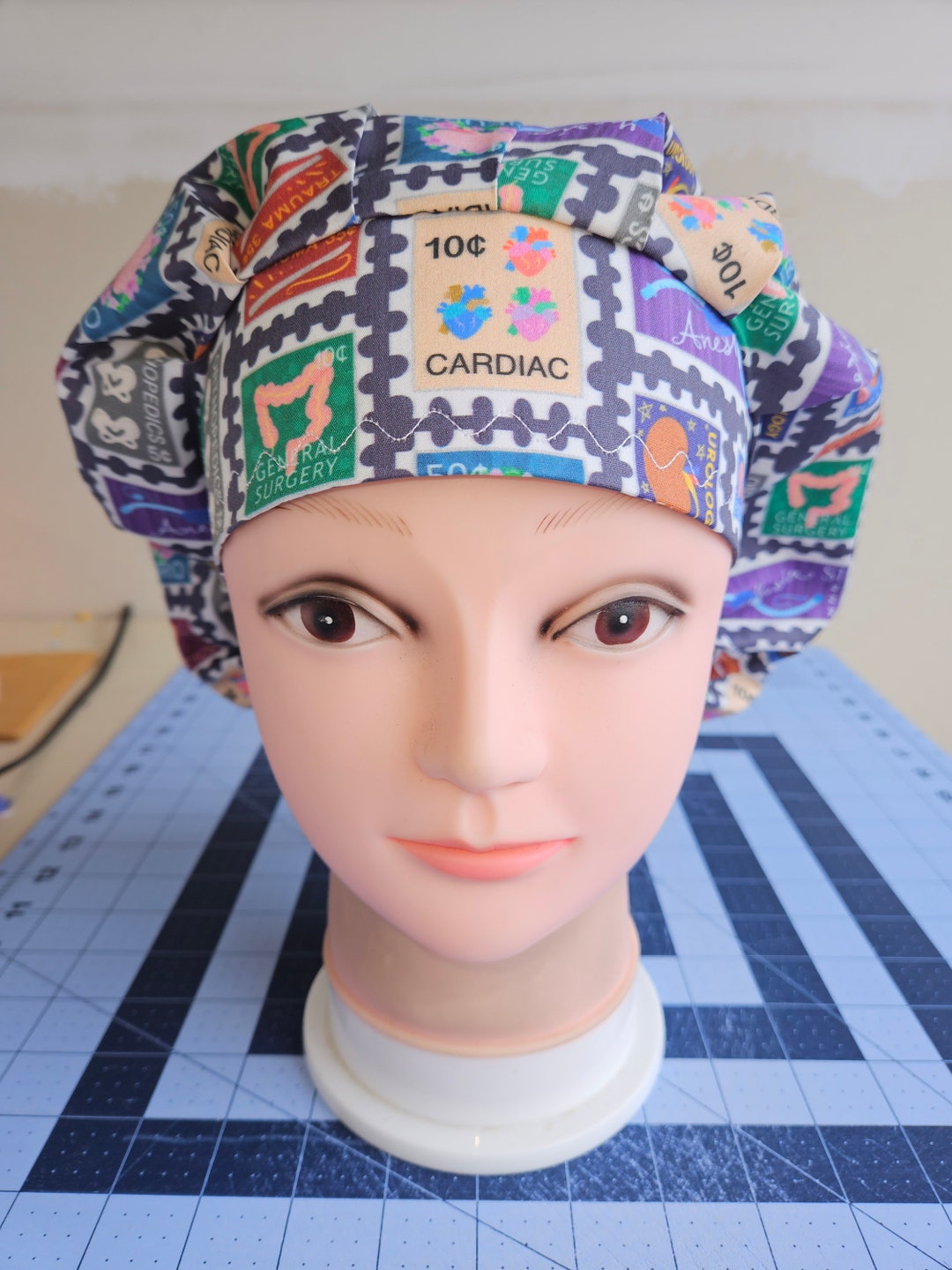 Surgery Stamps Surgical Scrub Bouffant Hat - Etsy