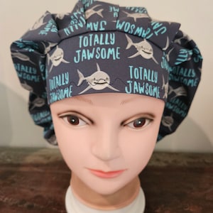 Totally Jawsome! Sharks Surgical Scrub Bouffant Hat - Etsy