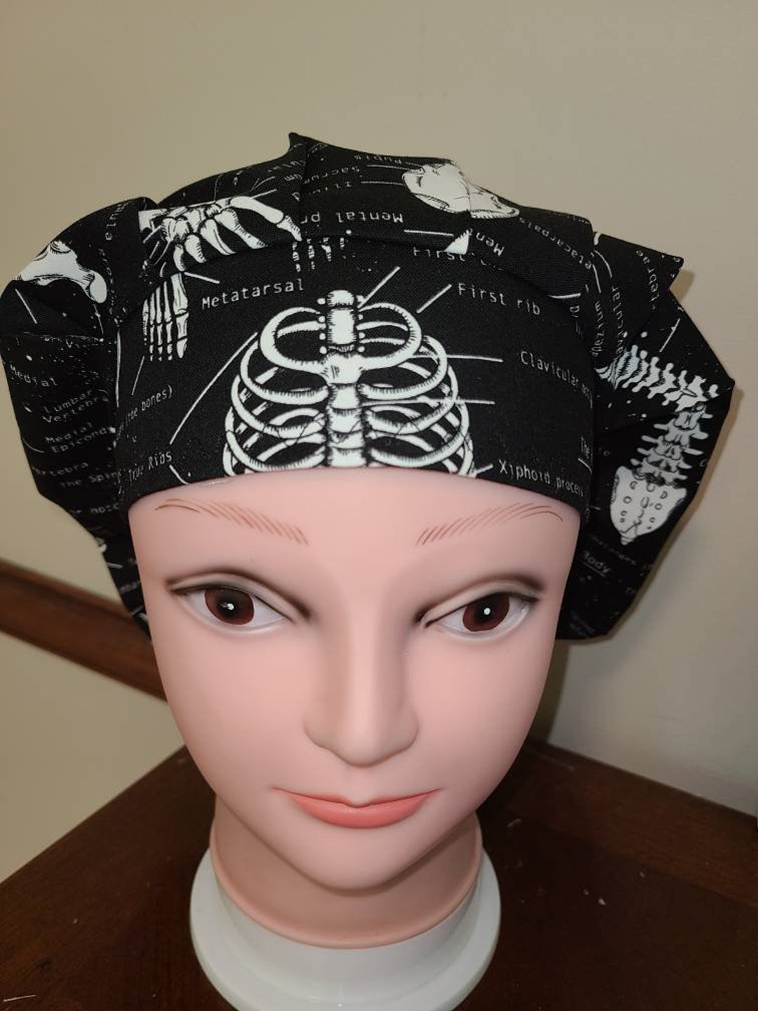 Skeleton, Anatomy, (2 Prints) Surgical Scrub Bouffant Medical Hat - Etsy