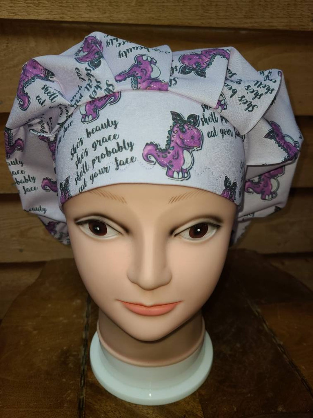 Sassy Dinosaur Surgical Scrub Bouffant Hat - Etsy